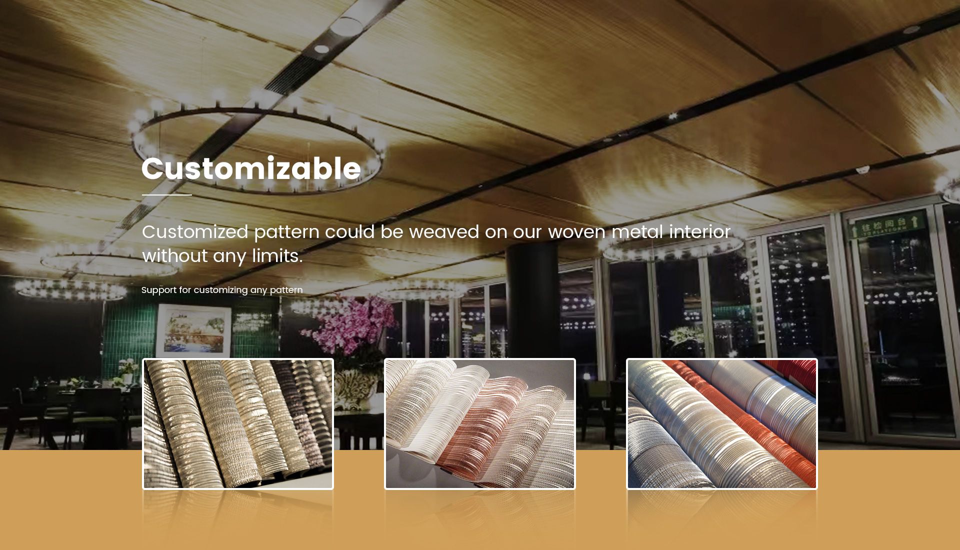 Woven Metal Interiors | JoinWin Architectural Decorative Textile Fabric